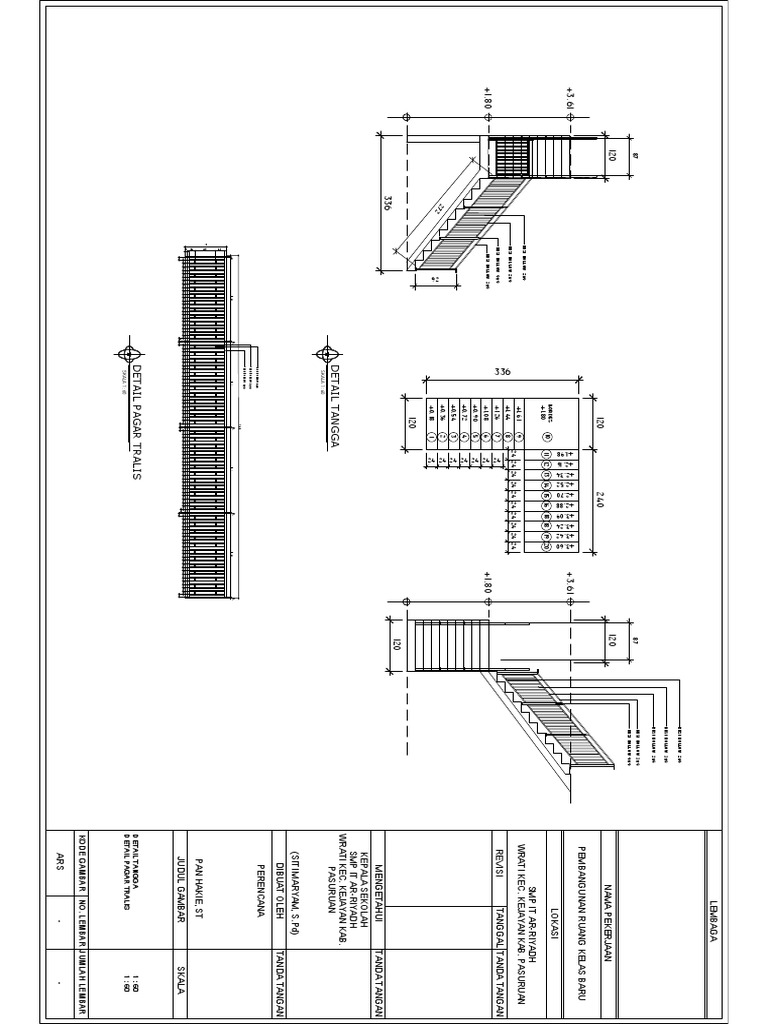 Detail Tangga Dan Pagar Teralis | PDF