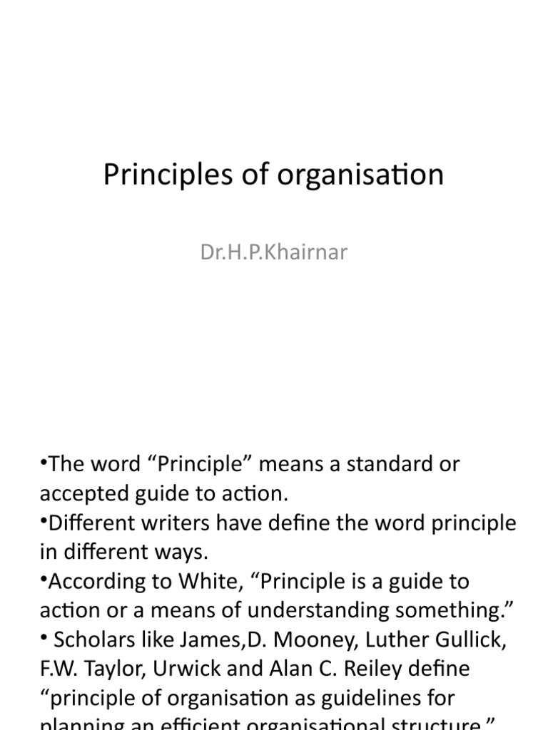 Principles of Organization Explained | PDF | Human Nature | Business