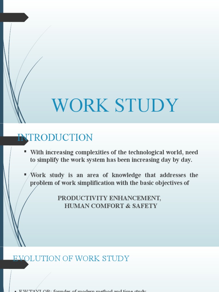 Work Study | PDF | Business | Economies