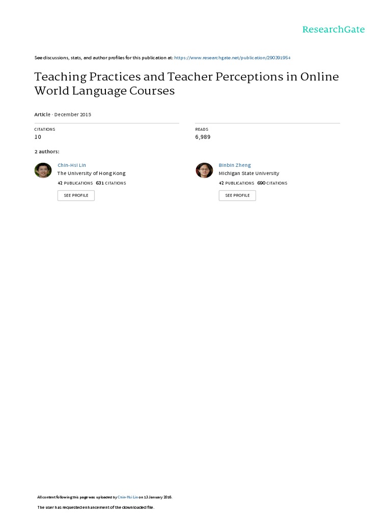 Lin Zheng 2015 | Download Free PDF | Educational Technology | Factor ...