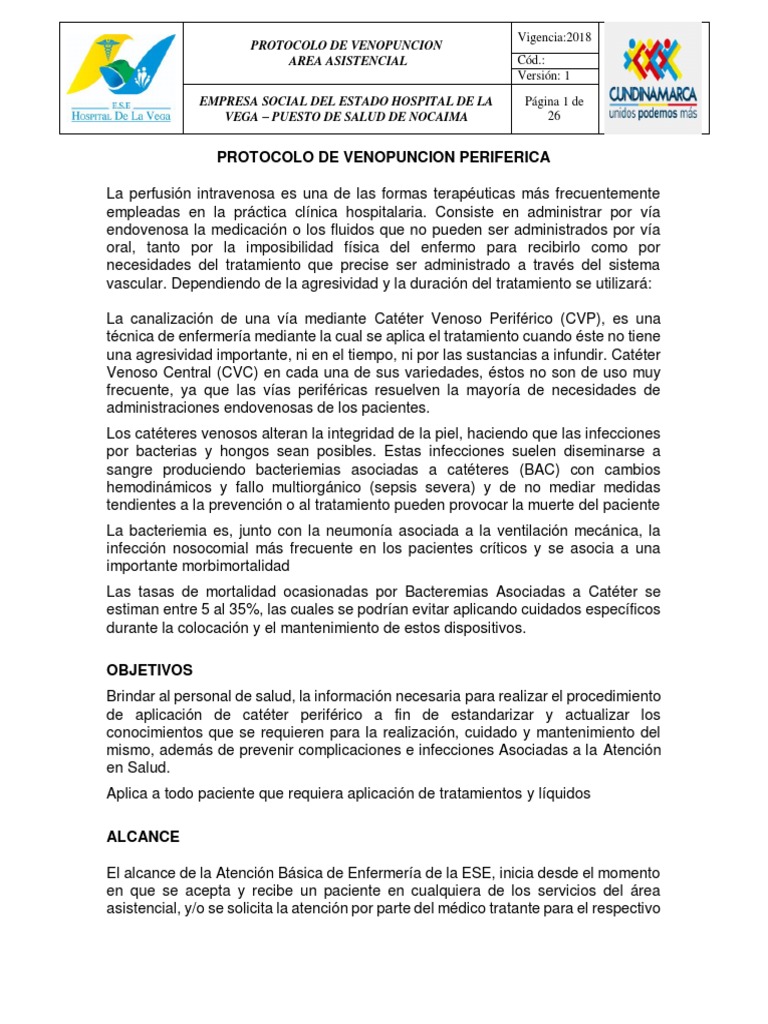 Procedimiento para Venopuncion | PDF | Terapia intravenosa | Mano