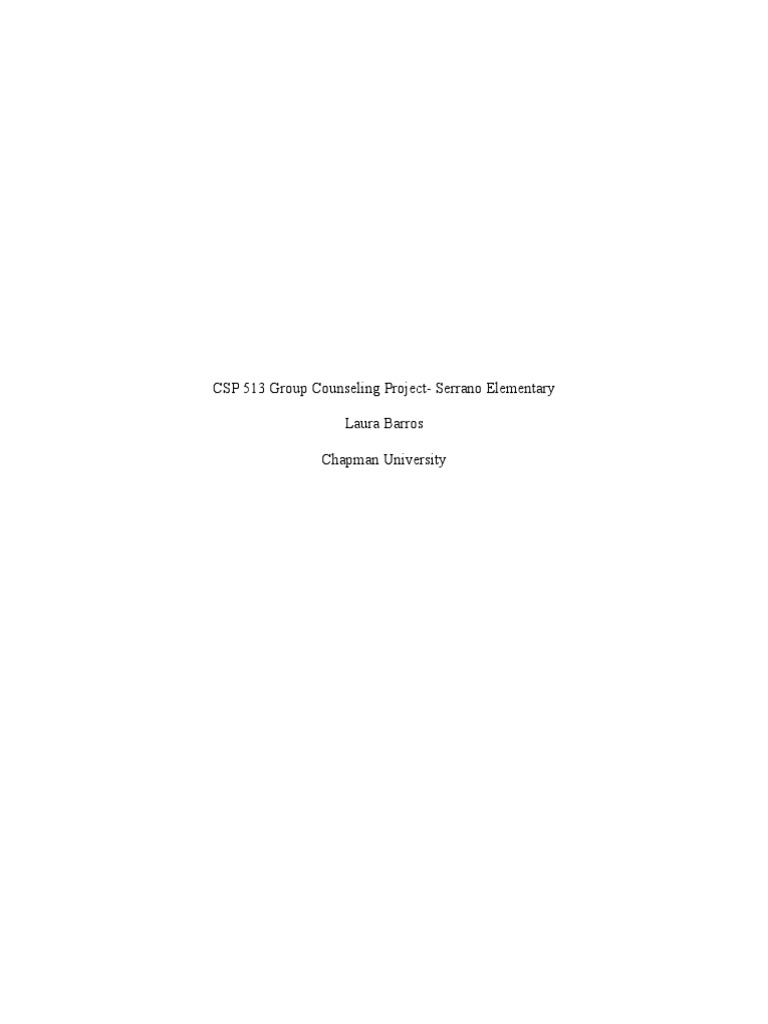 Csp 513 Group Counseling Project Download Free Pdf School Counselor