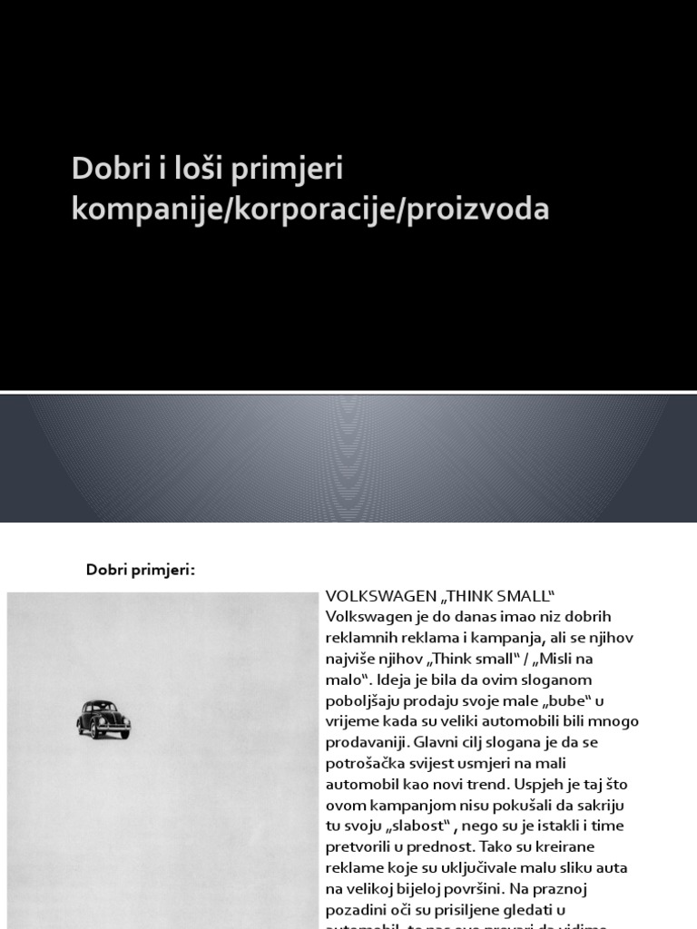 Dobri I Loši Primjeri | PDF