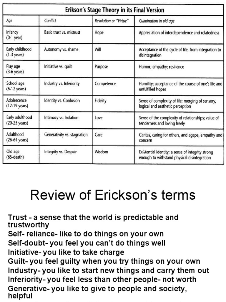 Erickson Stages | PDF | Career & Growth | Wellness