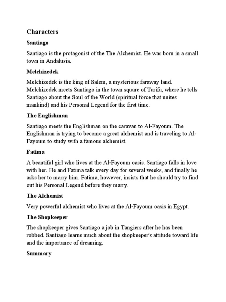 Characters: Santiago | PDF