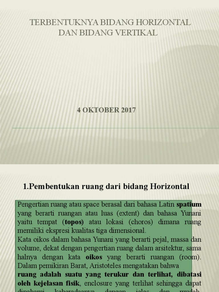 2.BIDANG Horizontal Dan BIDANG Vertikal | PDF
