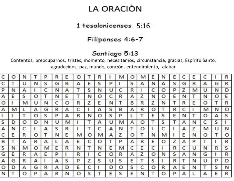 Sopa de Letras La Oración Tiene Poder ? | PDF