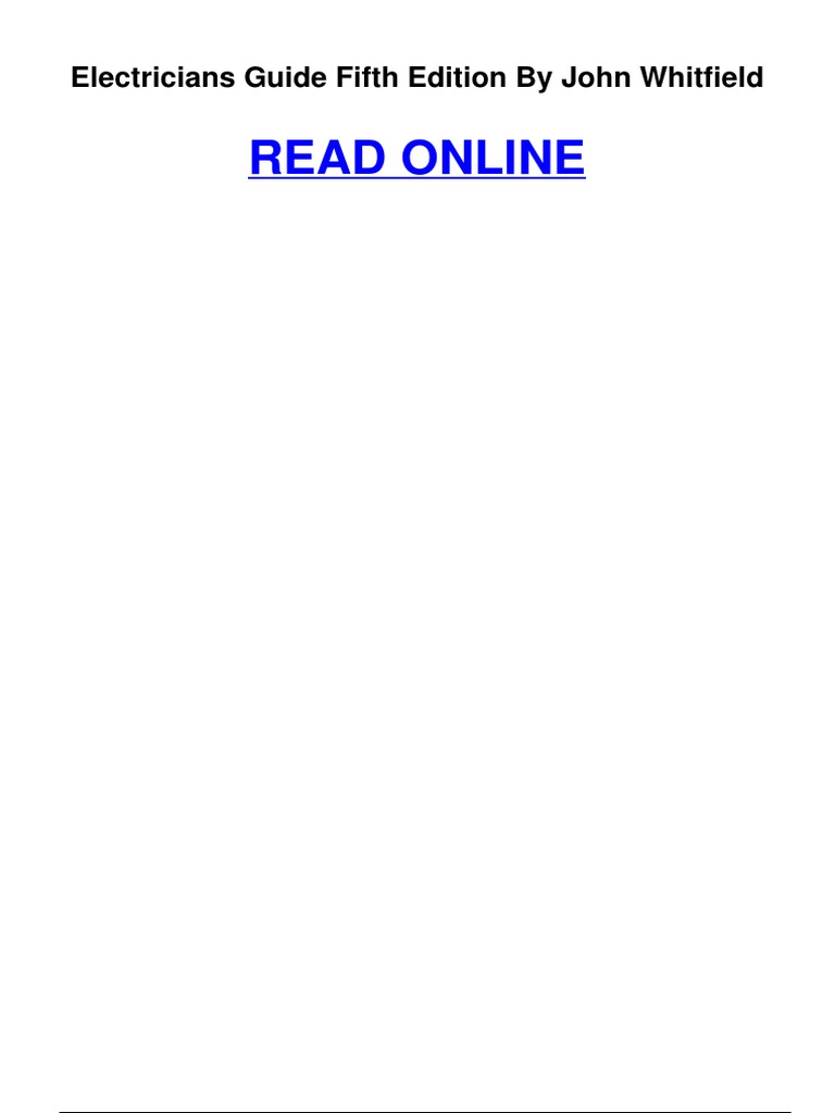 Electricians Guide Fifth Edition by John Whitfield | PDF