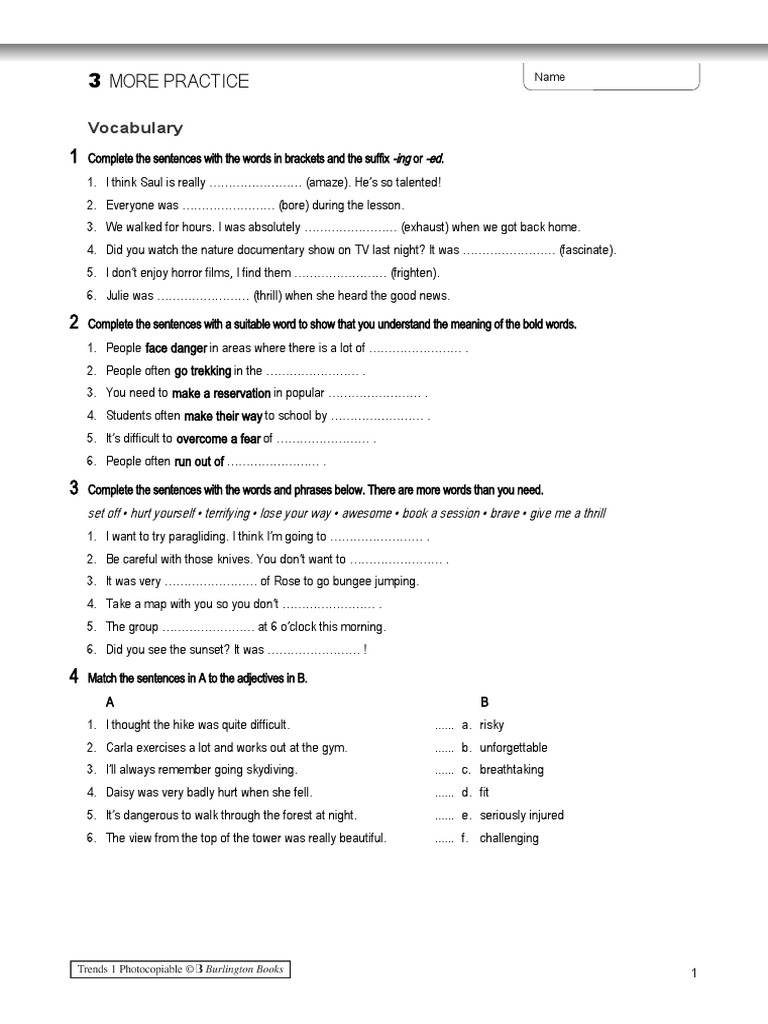 3 More Practice: Vocabulary | Download Free PDF | Scuba Diving