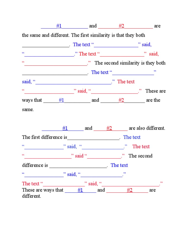 Compare and Contrast 2 Texts | PDF