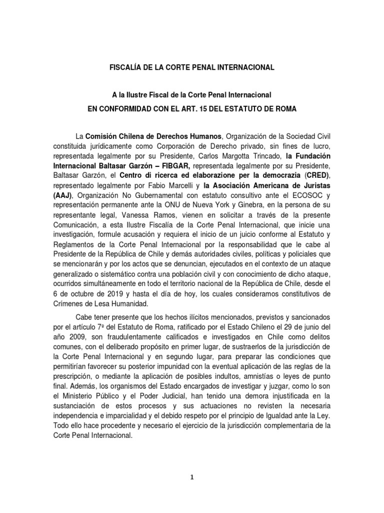 Presentación CPI | PDF | Corte Criminal Internacional | Chile