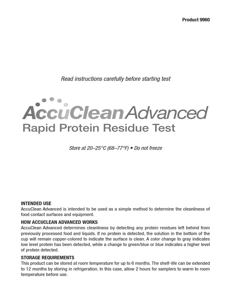 Advanced: Rapid Protein Residue Test | PDF | Contractual Term | Food ...