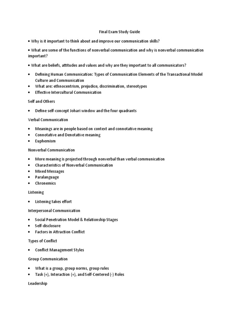 Final Exam Study Guide | PDF | Career & Growth | Science & Mathematics