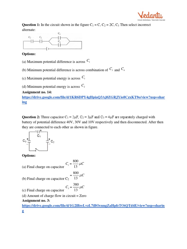 Capacitor - Questions File | Download Free PDF | Capacitance | Capacitor