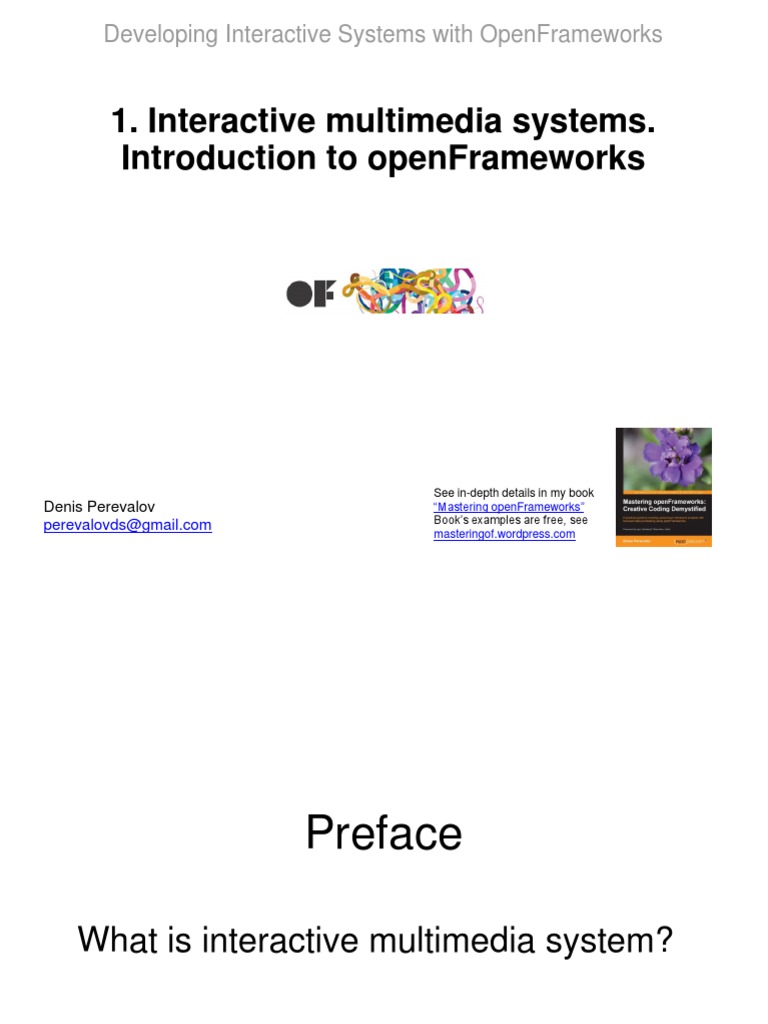 OpenFrameworks Lections: 1. Interactive Multimedia Systems. | PDF | Computer Vision | Computer ...