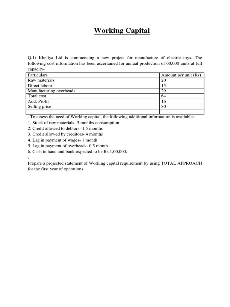 Working Capital Questions | PDF | Working Capital | Credit