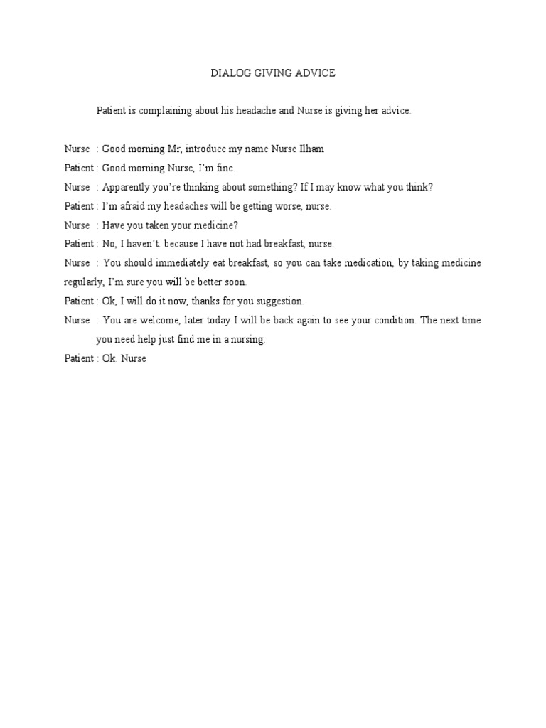 Dialog Giving Advice | PDF