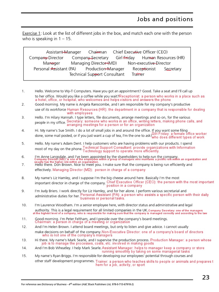 JOBS AND JOB POSITIONS ACTIVITY - Vanessa Ramirez Ramon | PDF | Human ...