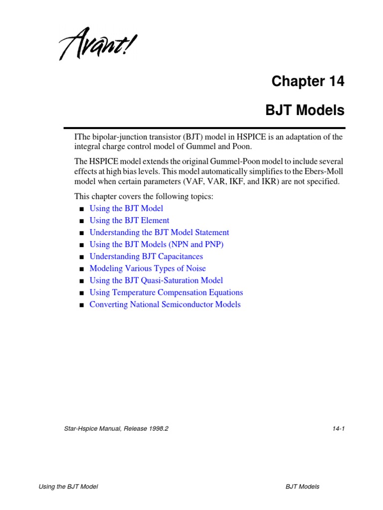 BJT Models | Download Free PDF | Bipolar Junction Transistor | Capacitor