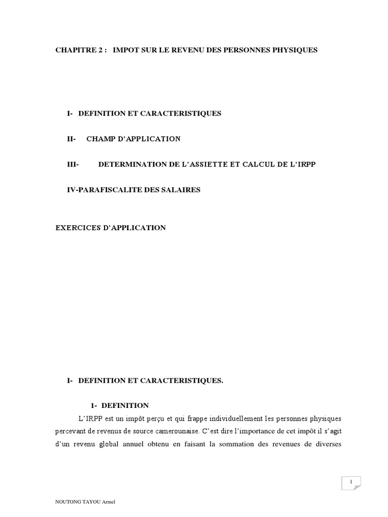 IRPP | PDF | Impôt sur le revenu | Impôts