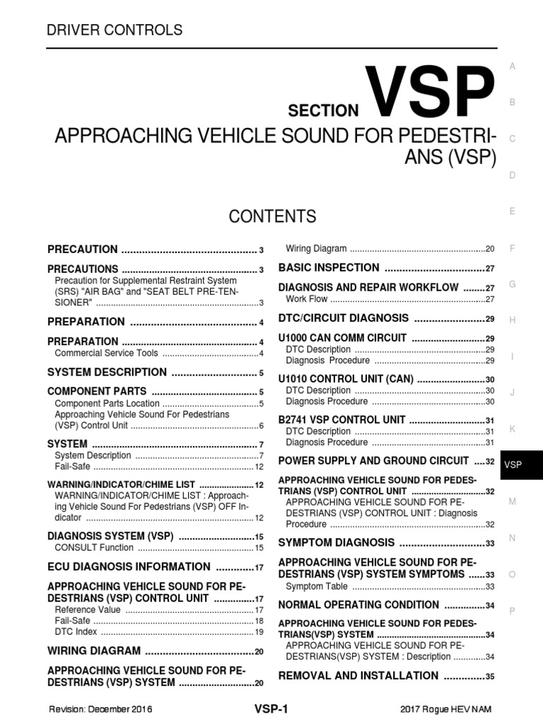 Approaching Vehicle Sound For Pedestri-Ans (VSP) : Section | PDF ...