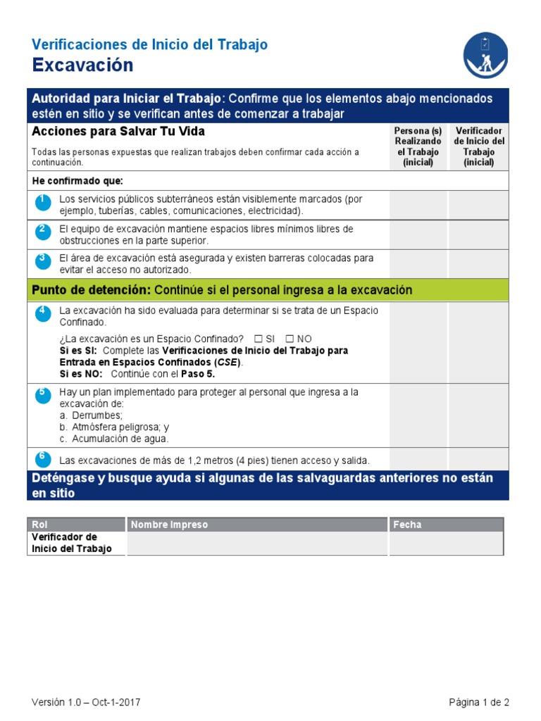 Start-Work Checks - Excavation | PDF