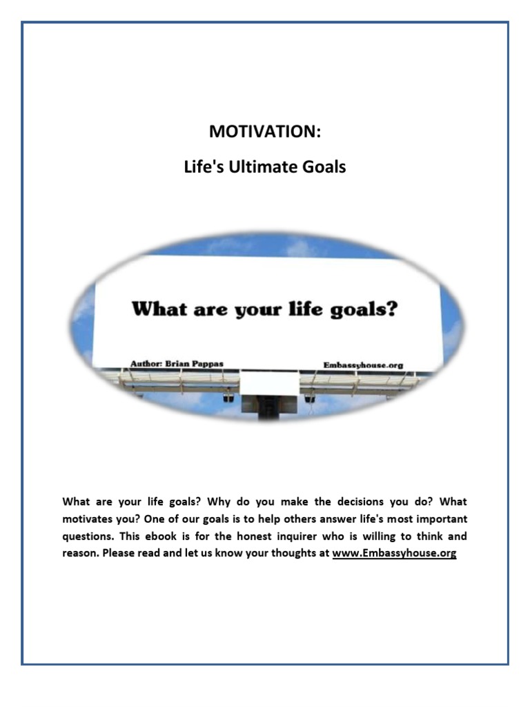 Your Life Goals | PDF | Anger | Motivation