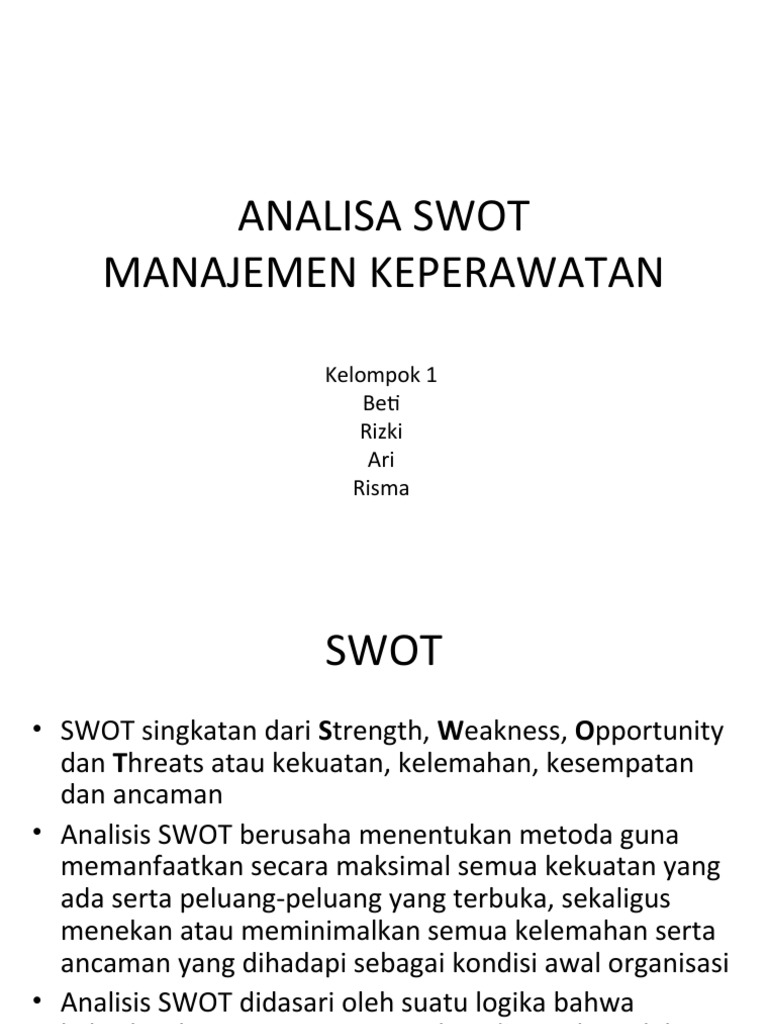Swot Tugas Kel. 1 | PDF