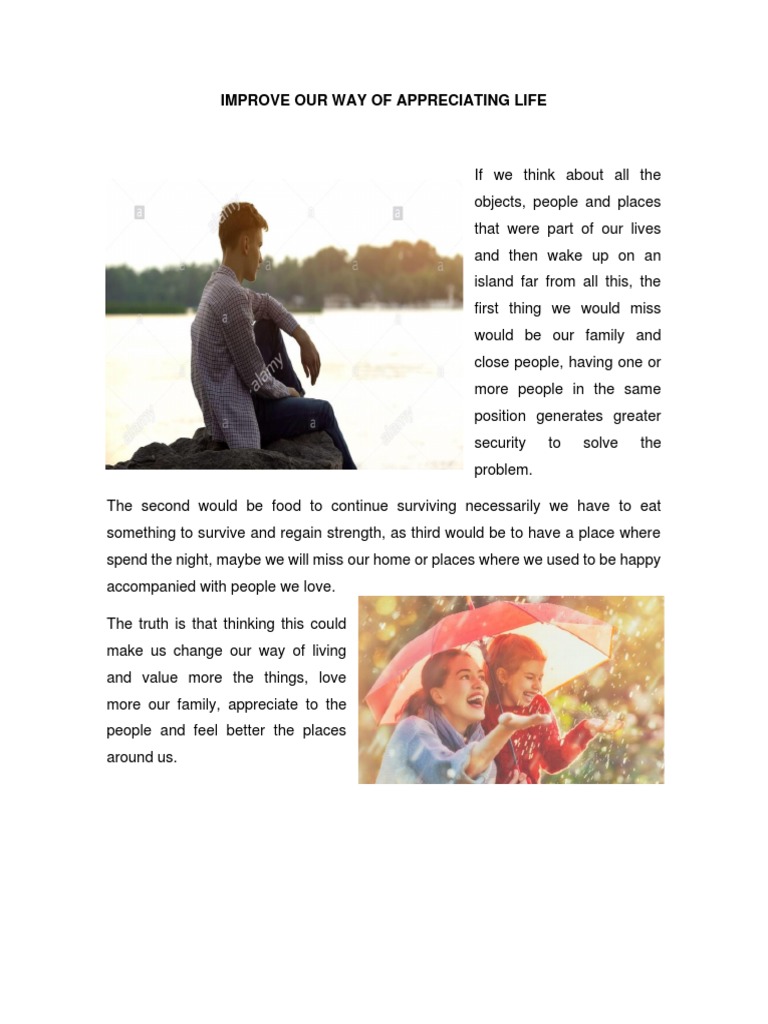 Improve Our Way of Appreciating Life | PDF