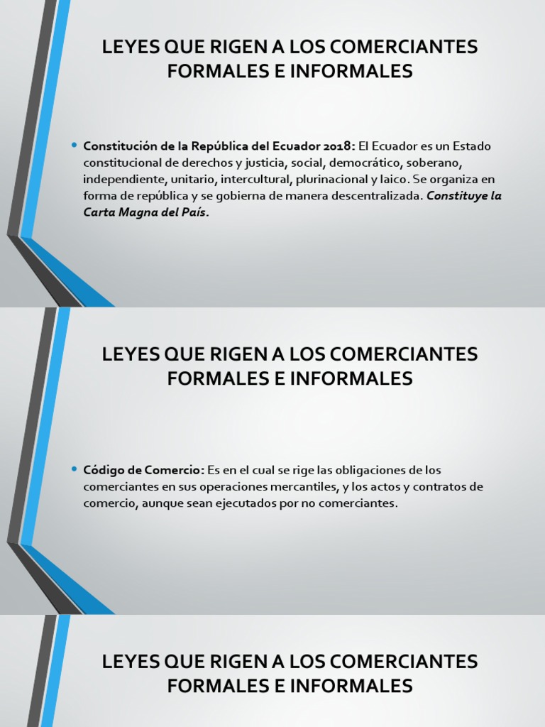 Leyes y Normas Del Comercio Formal Informal | PDF | Comercio | Política