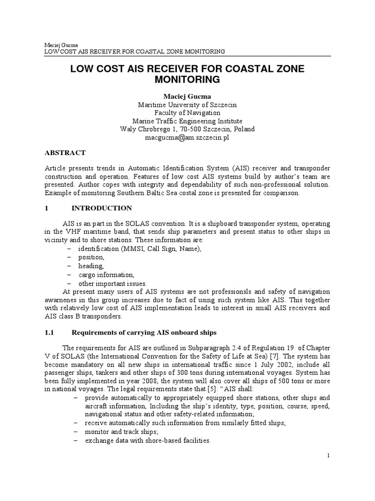 Low Cost Ais Receiver For Coastal Zone Monitoring | PDF | Modulation ...