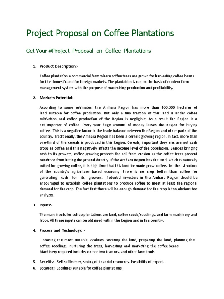 Get Your #Project - Proposal - On - Coffee - Plantations | PDF ...