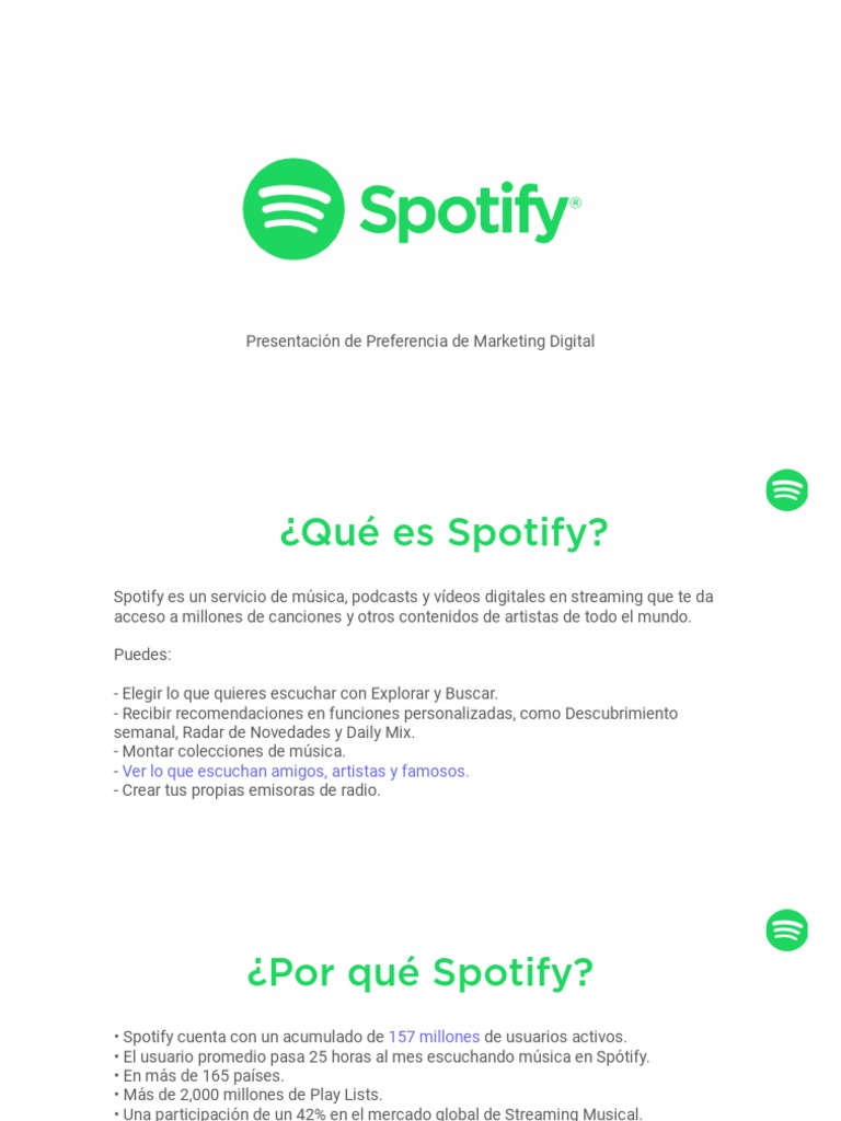 Presentación Spotify | PDF