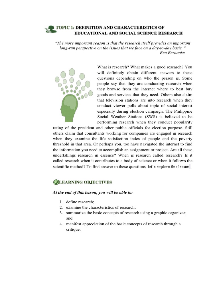 Characteristics of Educational Research | PDF | Science | Expert