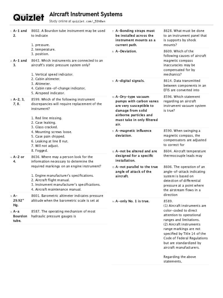 Aircraft Instrument Systems | PDF | Aircraft | Manufactured Goods