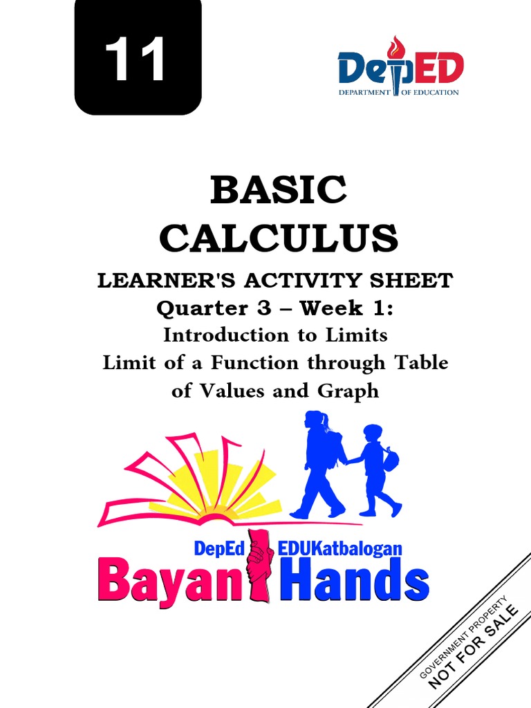 G11 - Q3 - LAS - Week1 - L1.1 - Basic Calculus | PDF | Variable (Mathematics) | Function ...