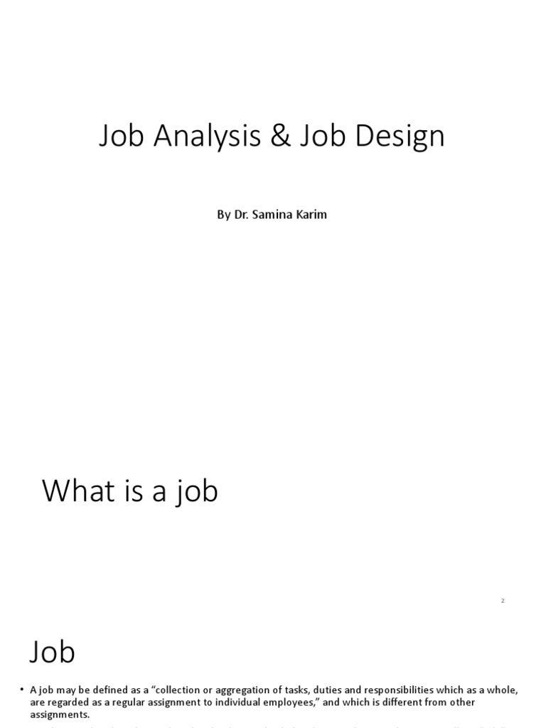 Job Analysis and Job Design | PDF | Employment | Human Nature