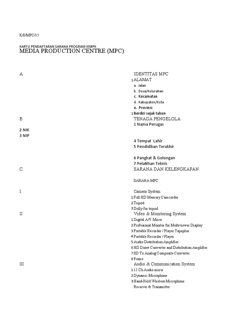 Media Production Centre (MPC) | PDF | Information And Communications ...