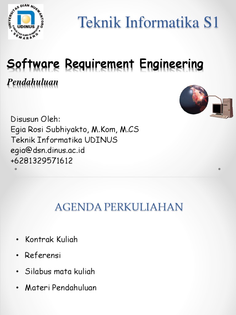 Pendahuluan - Software Requirement Engineering - Teknik Informatika S1 | PDF