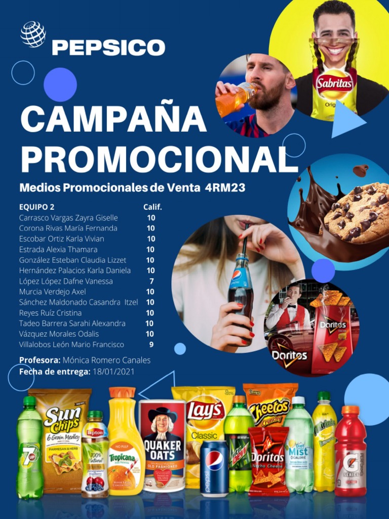 PepsiCo Campaña Promocional | PDF | Pepsi Co | Pepsi