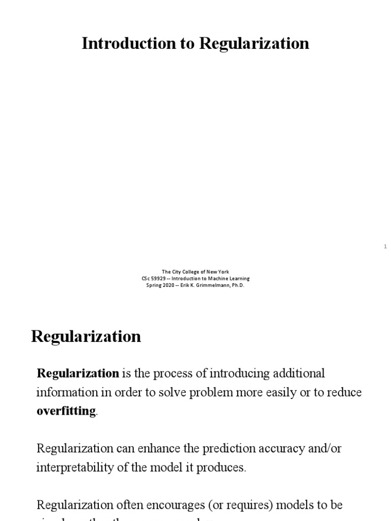 ML 07 Regularization | PDF | Teaching Mathematics | Mathematical Analysis