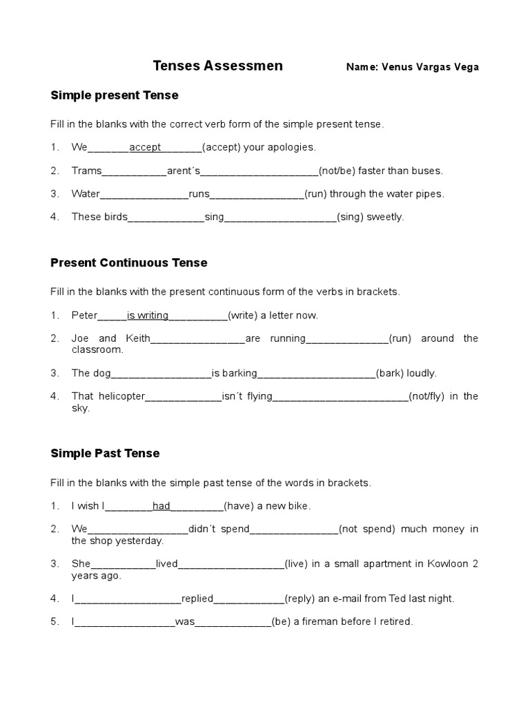 Present Past and Future Tenses | PDF | Grammatical Tense | Linguistic ...