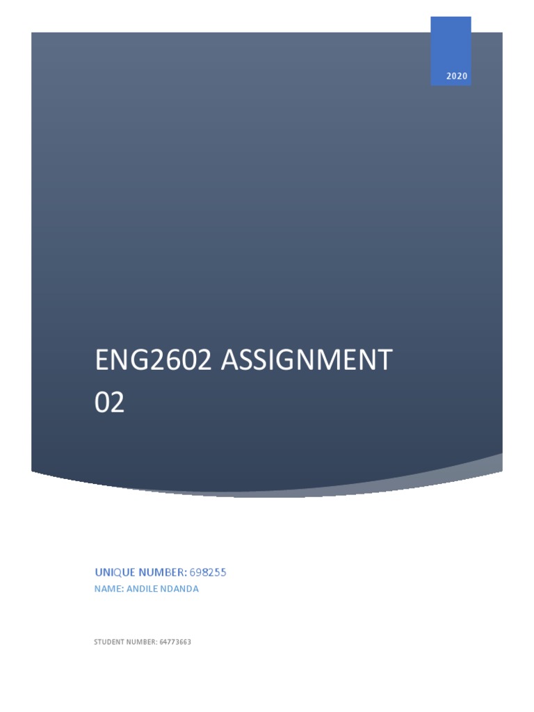 Eng2602 Assignment 02 | PDF | Plagiarism