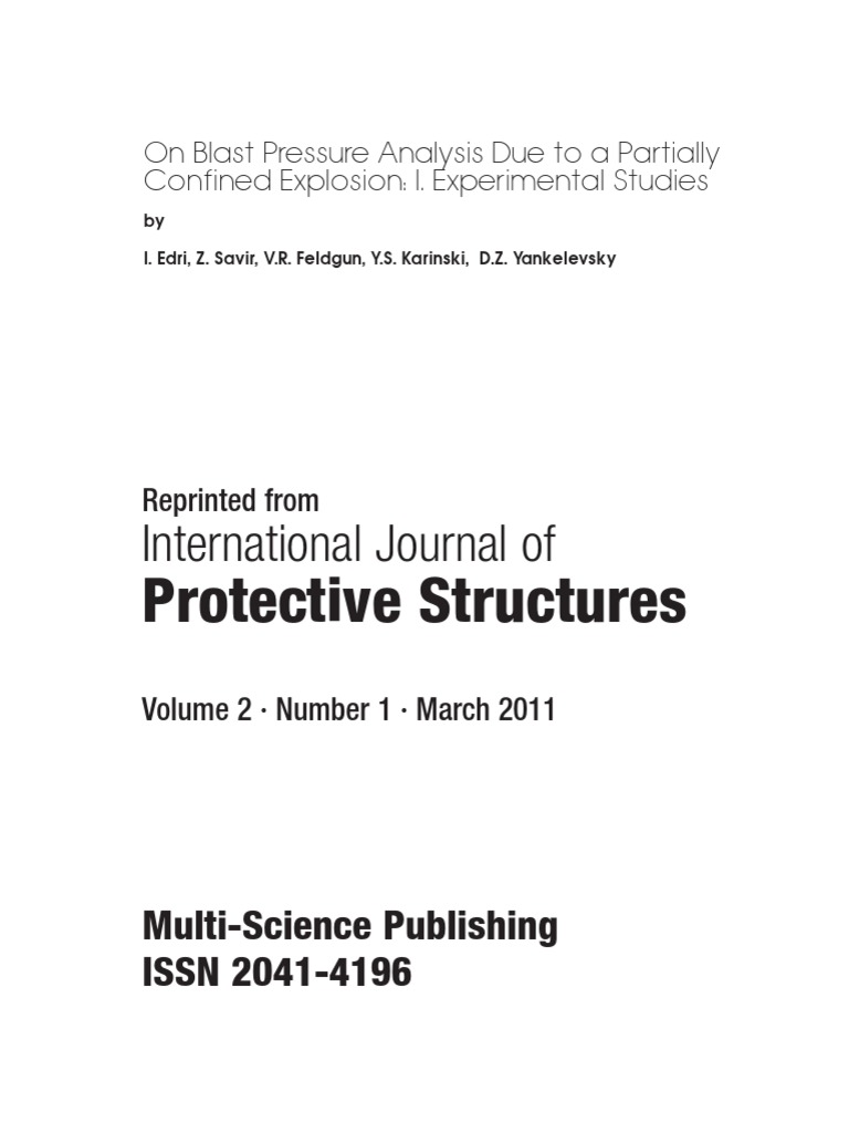 Protective Structures: International Journal of | PDF | Explosion ...