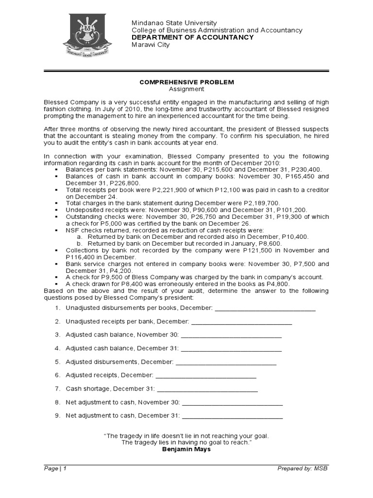 Accounting - Proof of Cash Test Bank | PDF | Service Industries | Banking