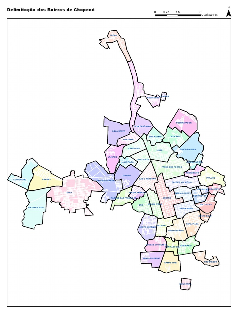 Mapa Dos Bairros Da Cidade de Chapecó | PDF | Violência