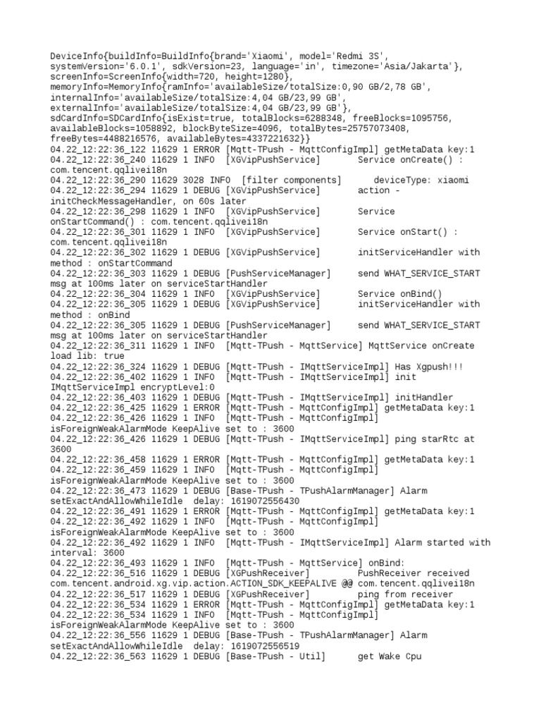 Log-20210422 1223 | PDF | Transmission Control Protocol | Java ...