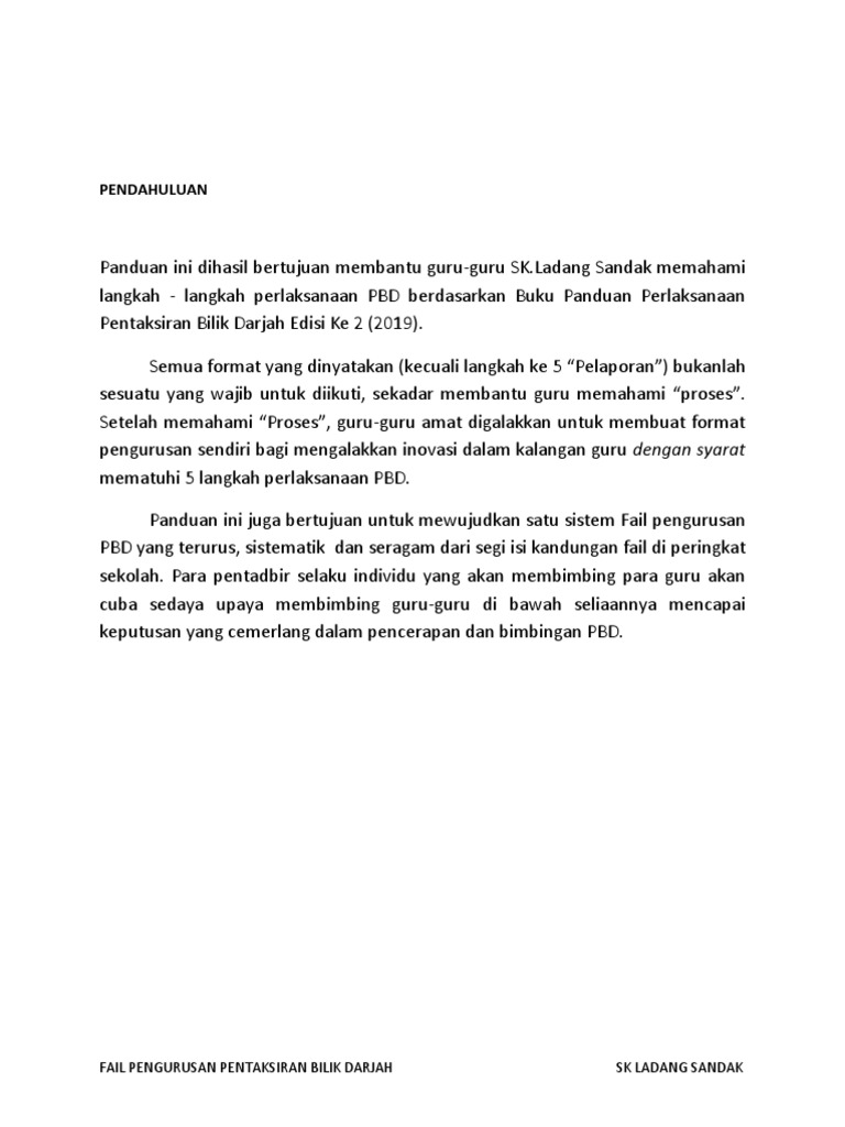 FAIL PENGURUSAN PBD - Panduan | PDF