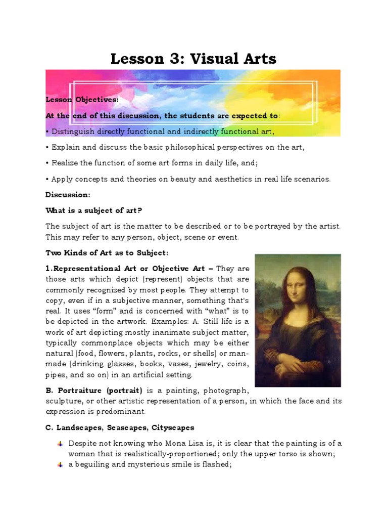 Lesson 3: Visual Arts | Download Free PDF | Paintings | Pastel