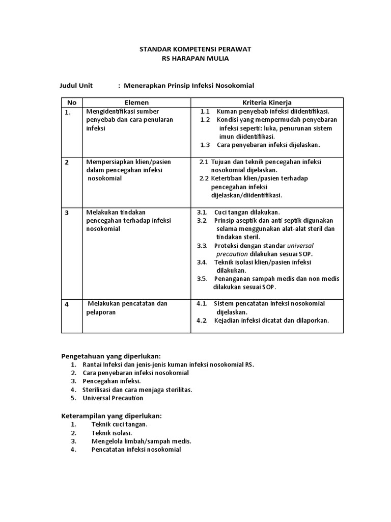 Penerapan Prinsip Infeksi Nosokomial | PDF